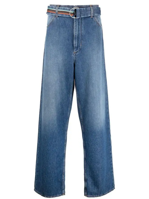 COUNTY OF MILAN Marcelo Burlon Belted Wide-leg Jeans