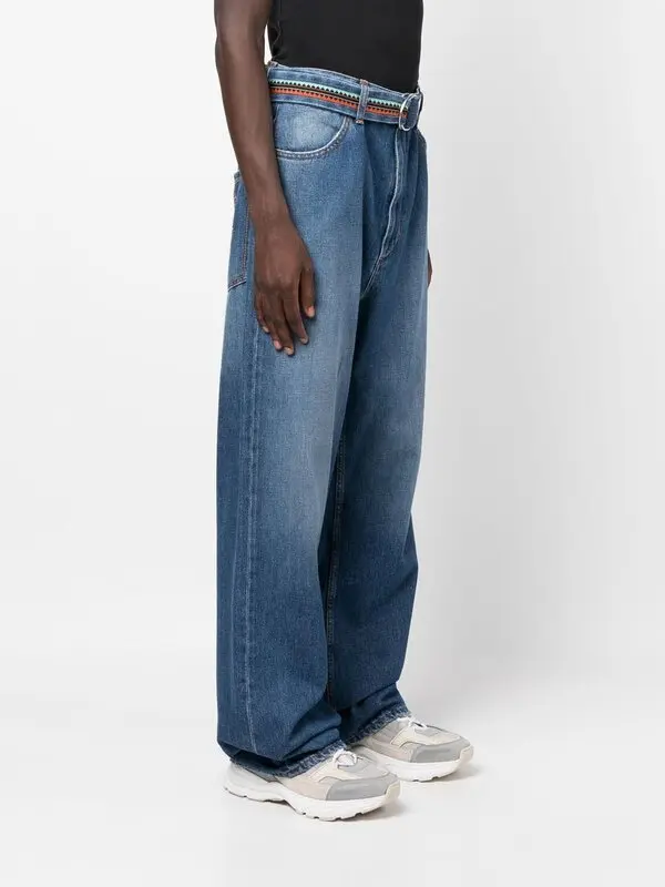 COUNTY OF MILAN Marcelo Burlon Belted Wide-leg Jeans