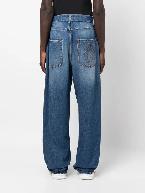 COUNTY OF MILAN Marcelo Burlon Belted Wide-leg Jeans