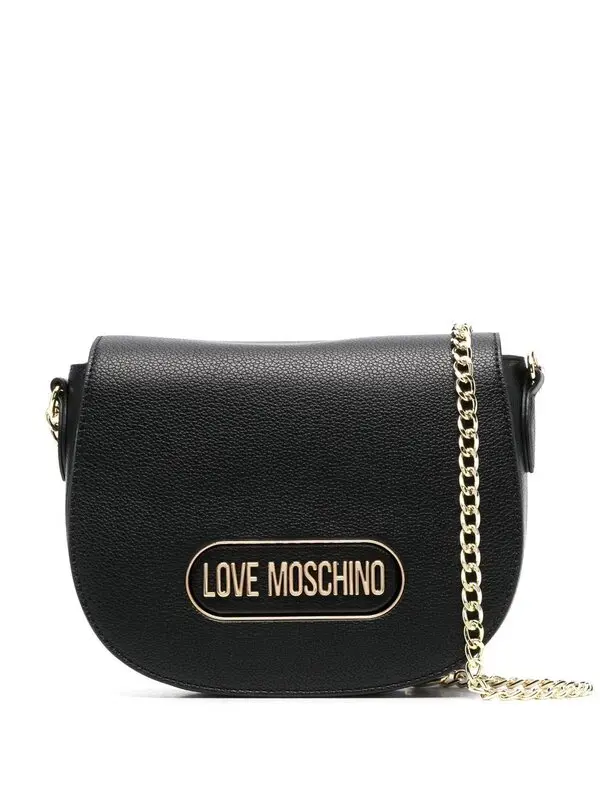 Moschino Logo-plaque Satchel Bag - Black