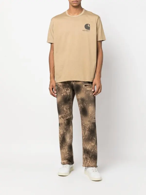 Junya Watanabe Logo-print Short-sleeve T-shirt - Neutrals