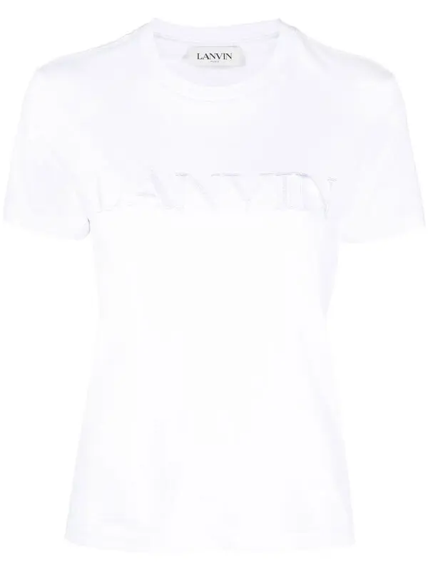 LANVIN Logo-embroidered Round-neck T-shirt - White