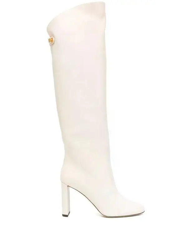 MAISON SKORPIOS Adrianna 90mm Knee-high Boots - Gold