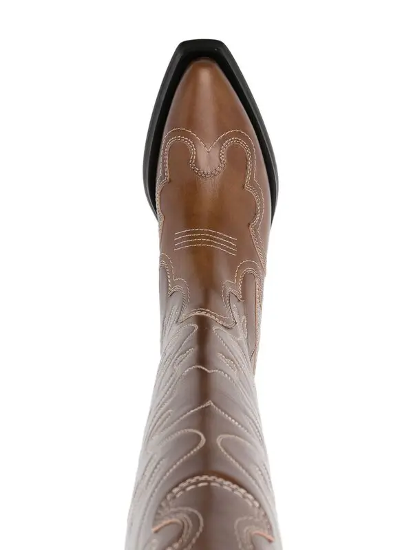 GANNI Embroidered 40mm Knee-high Boots