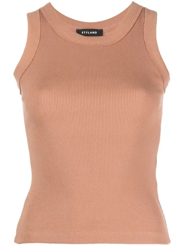 STYLAND Fine-ribbed Vest Top - Neutrals