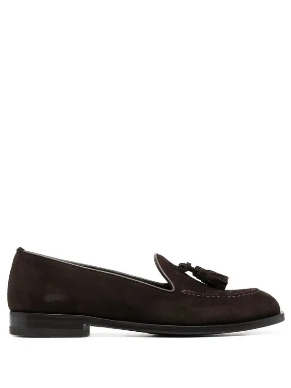 SCAROSSO Sienna Tasselled Leather Loafers - Brown