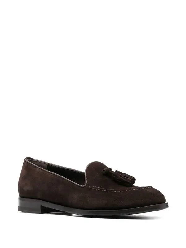 SCAROSSO Sienna Tasselled Leather Loafers - Brown
