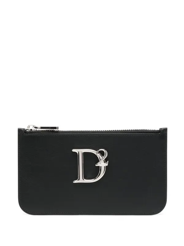 Dsquared2 Logo-plaque Leather Purse - Black
