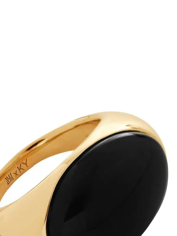 Monica Vinader X Kate Young Onyx Gemstone Ring - Gold