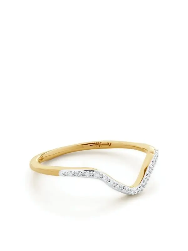 Monica Vinader Riva Diamond Stacking Ring - Gold