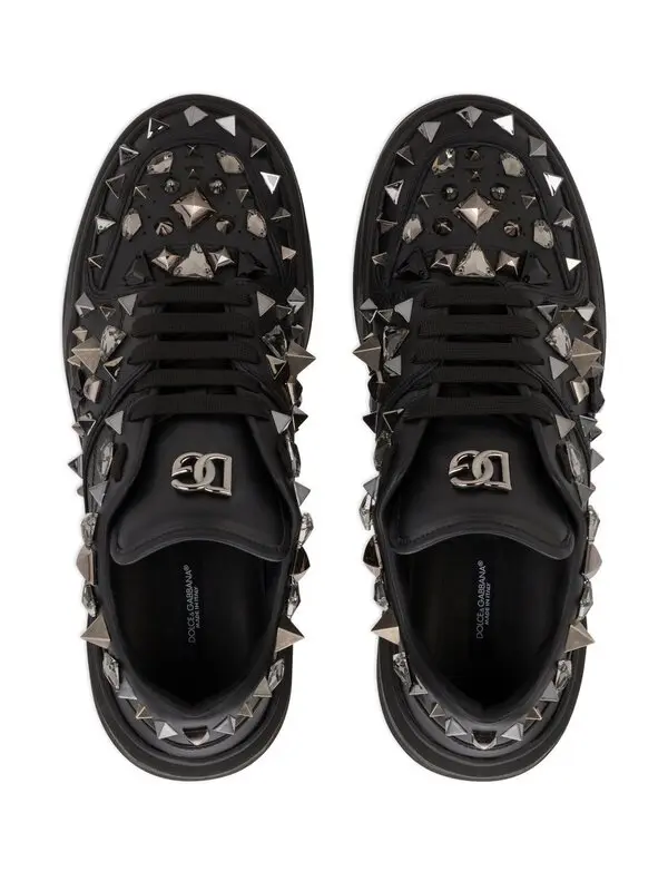 Dolce & Gabbana Roma Stud-embellished Low-top Sneakers