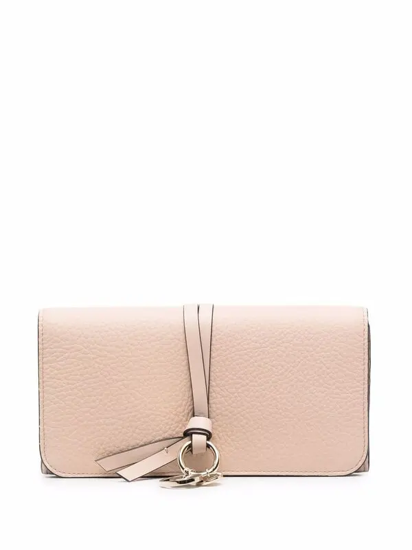 Chloé Alphabet Textured-leather Wallet - Pink