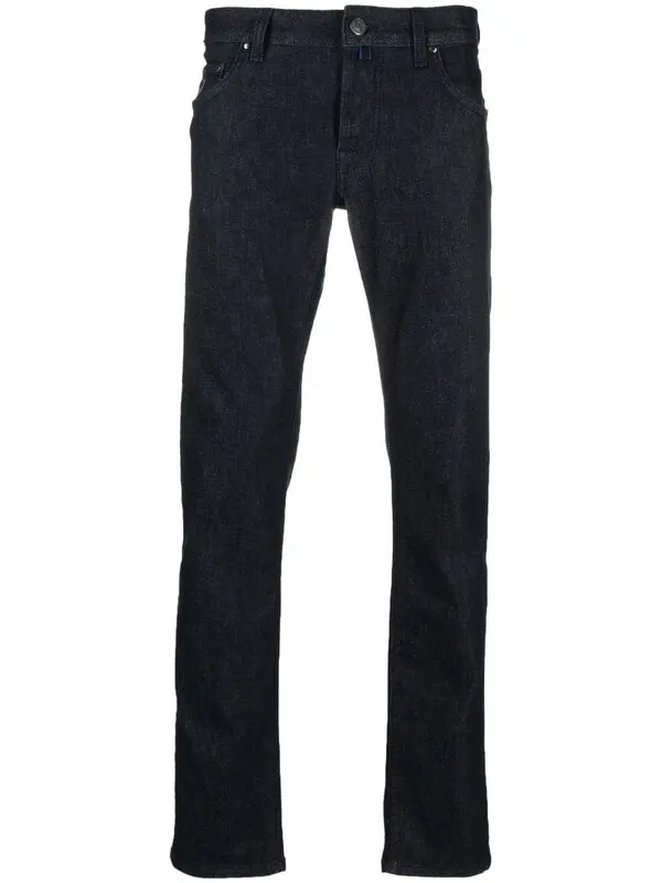 Jacob Cohen Embroidered-logo Straight-leg Jeans - Blue