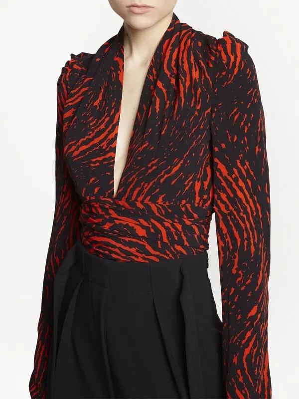 Proenza Schouler Abstract-print V-neck Top