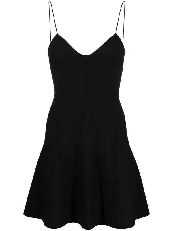 Dsquared2 V-neck Spaghetti Strap Flared Minidress