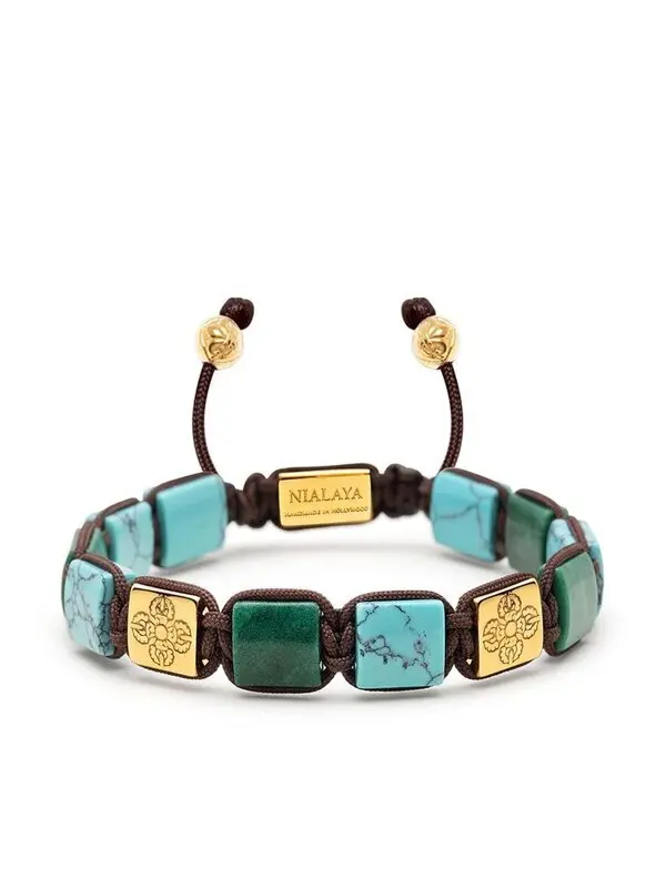 NIALAYA JEWELRY The Dorje Flat Bead Bracelet - Blue