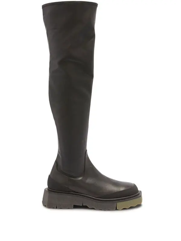 Off-White Leather Knee-length Boots
