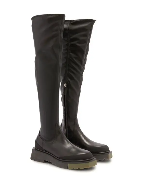 Off-White Leather Knee-length Boots