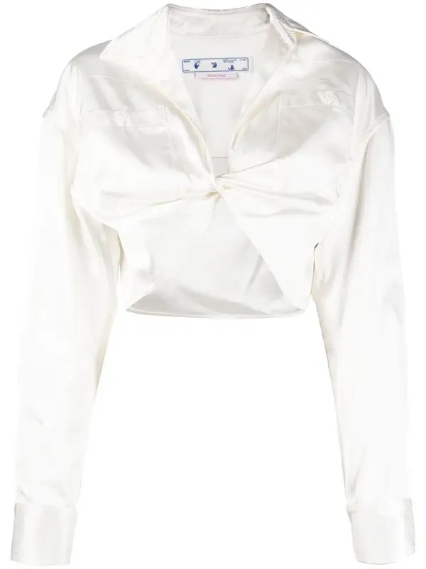 Off-White Twisted Crop Shirt - White