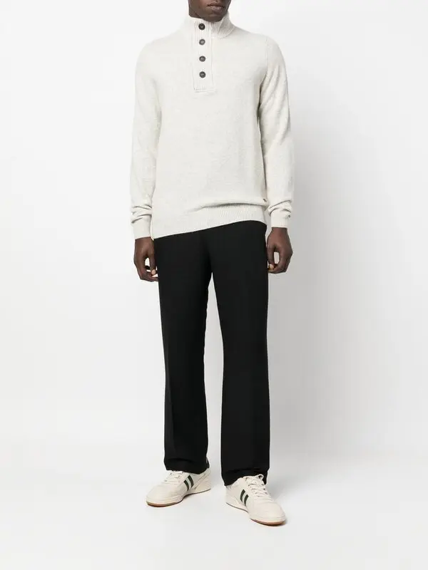 Barbour Button-placket Detail Knit Jumper - Grey