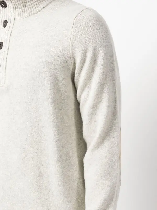 Barbour Button-placket Detail Knit Jumper - Grey