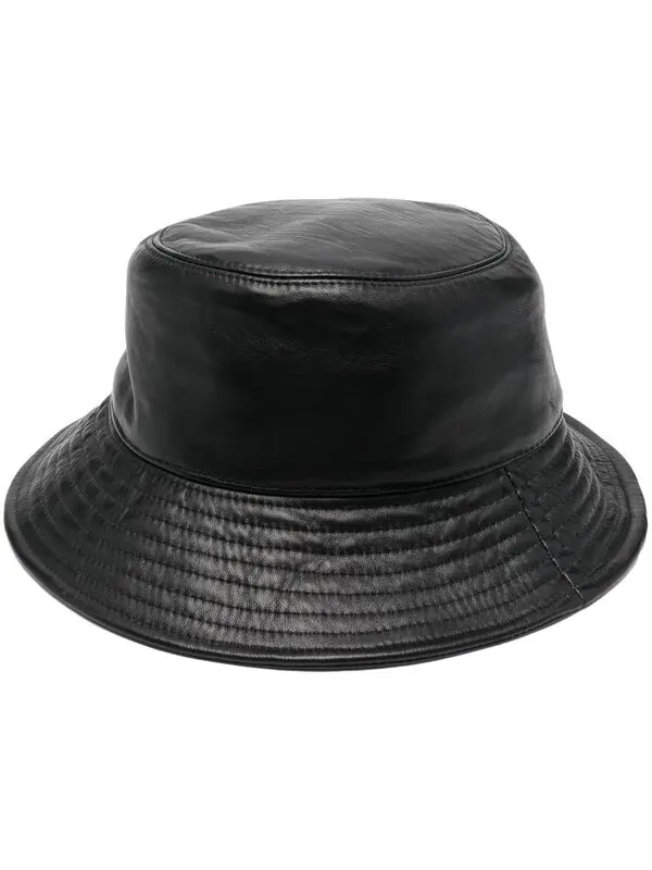 Drome Leather Bucket Hat - Black
