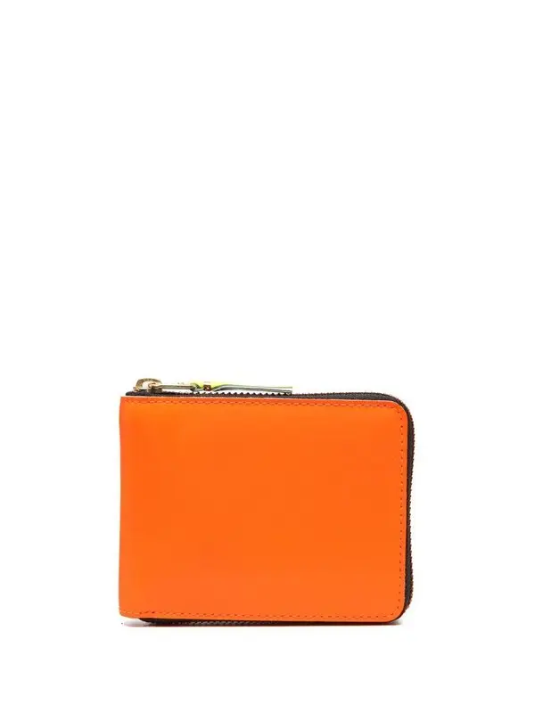 Comme Des Garçons Colour-block Leather Wallet - Orange