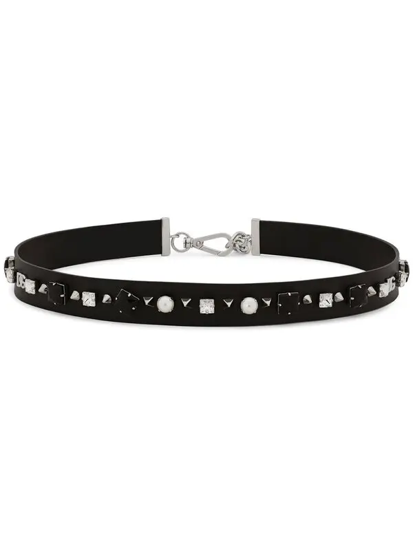 Dolce & Gabbana Embellished Chain Belt - Black