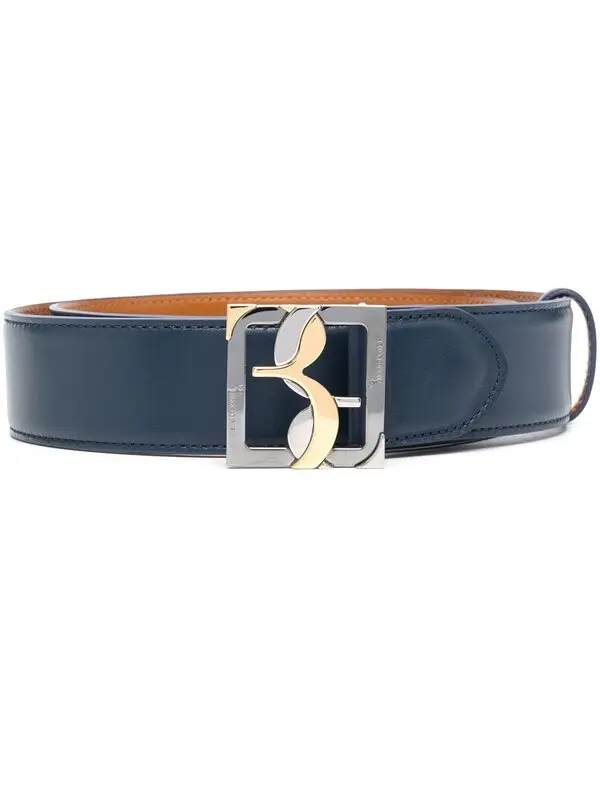 BILLIONAIRE Logo-buckle Leather Belt - Blue