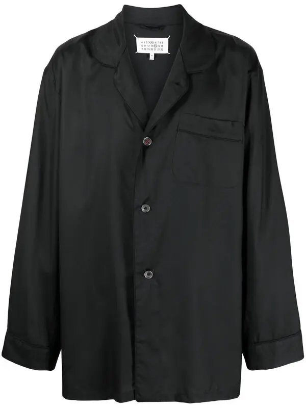 MAISON MARGIELA Long-sleeve Silk Shirt - Black