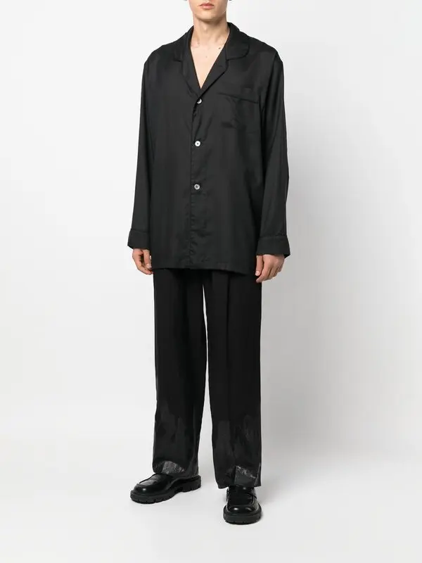 MAISON MARGIELA Long-sleeve Silk Shirt - Black