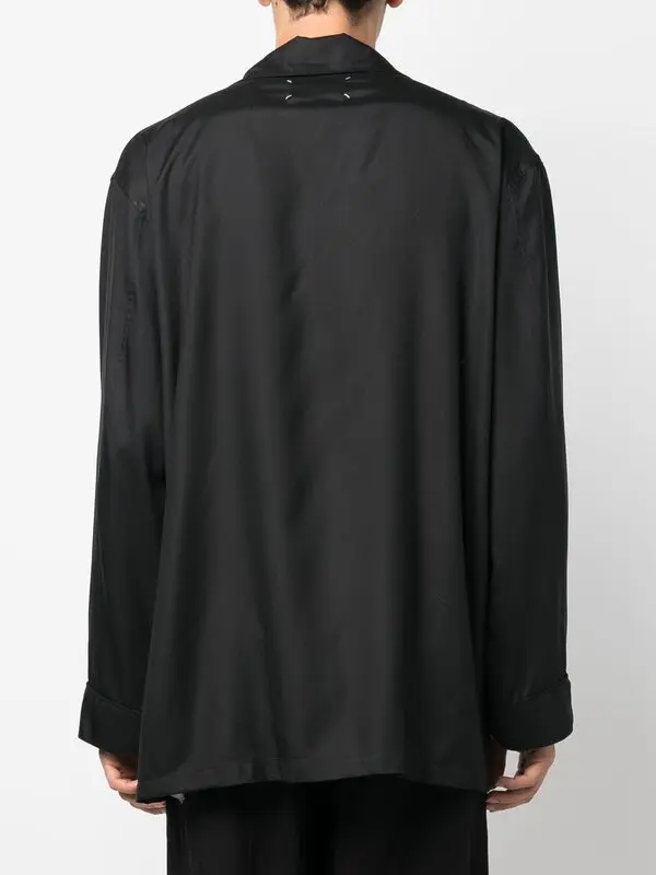 MAISON MARGIELA Long-sleeve Silk Shirt - Black