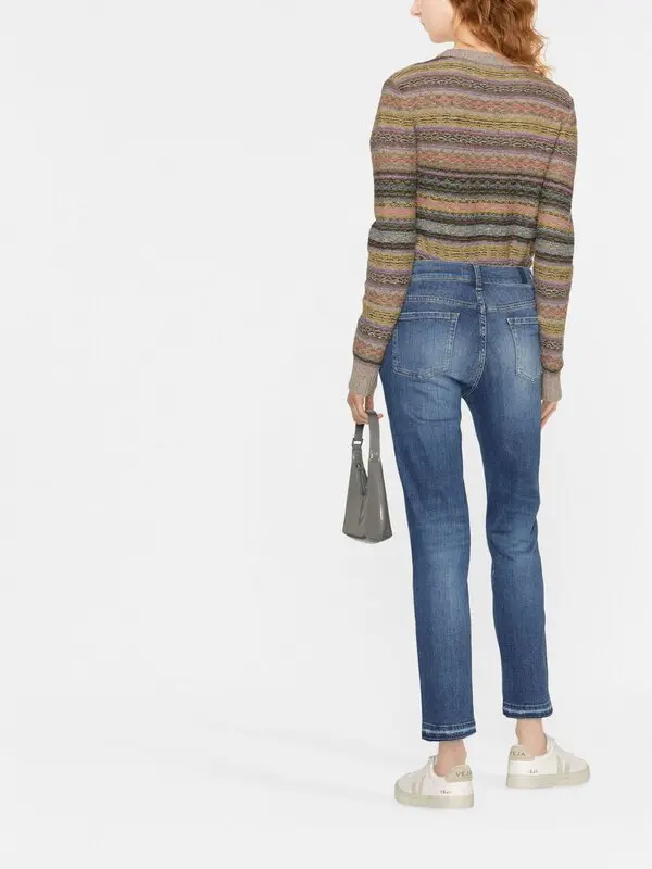 7 For All Mankind Distressed Mid-rise Cropped Jeans