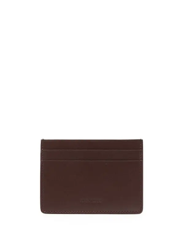 JIL SANDER Debossed-logo Leather Cardholder - Brown