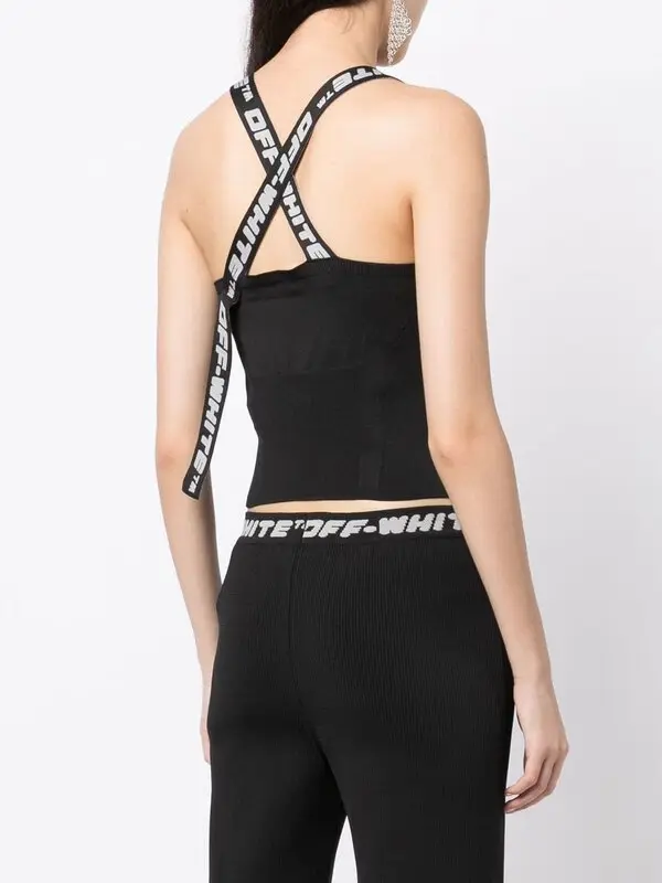 Off-White Logo-tape Knitted Top