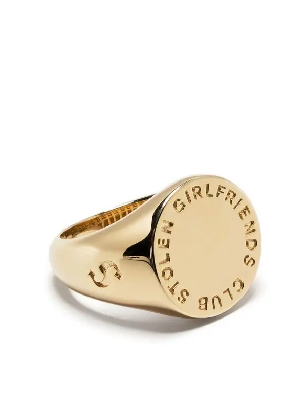 STOLEN GIRLFRIENDS CLUB Text Logo Sovereign Ring - Gold