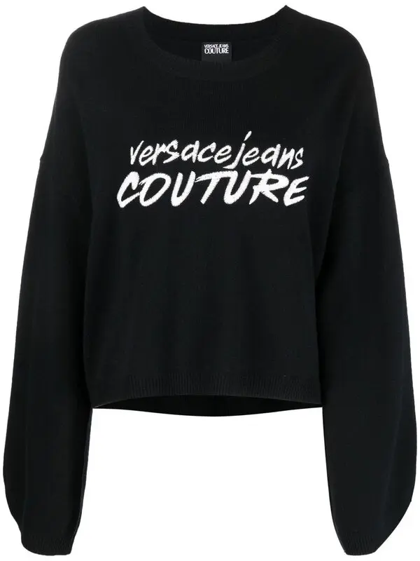 Versace Embroidered Logo Wide-sleeve Jumper