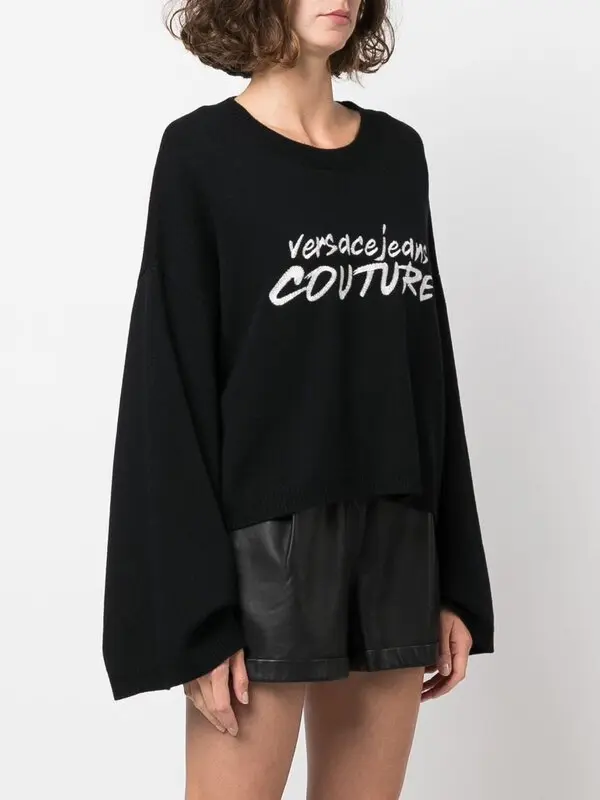 Versace Embroidered Logo Wide-sleeve Jumper