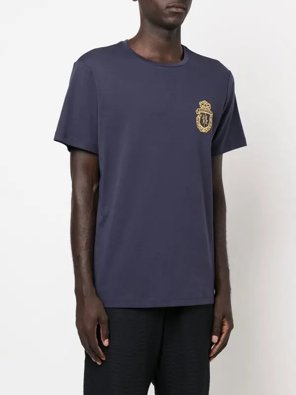 BILLIONAIRE Crest-motif Short-sleeved T-shirt - Blue