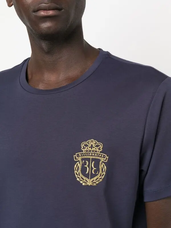BILLIONAIRE Crest-motif Short-sleeved T-shirt - Blue