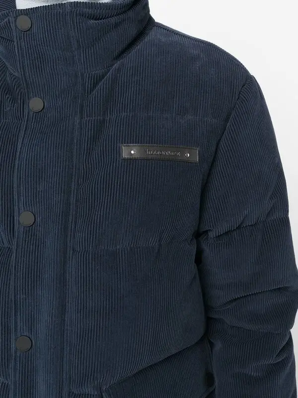 BILLIONAIRE Logo-patch Corduroy Padded Jacket - Blue