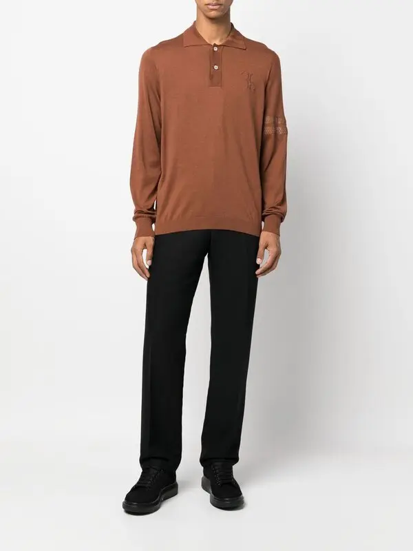 BILLIONAIRE Logo-patch Silk Blend Jumper - Brown