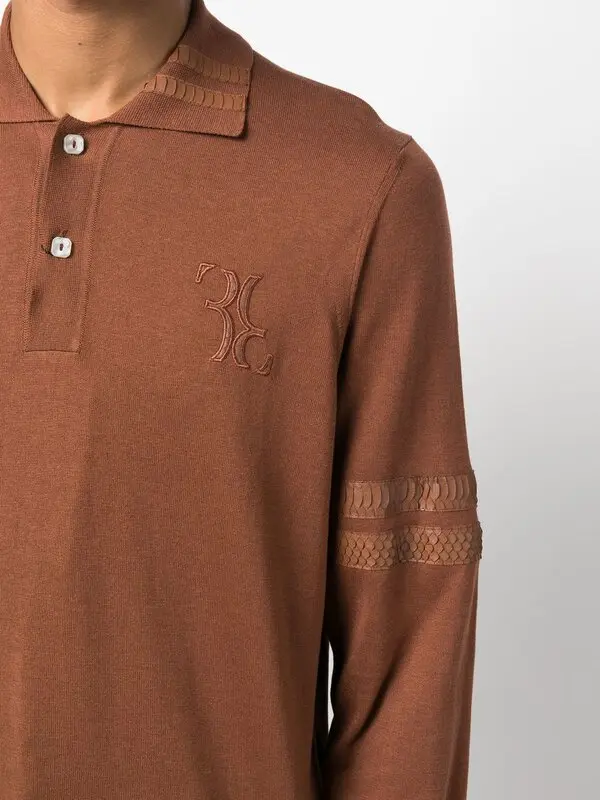 BILLIONAIRE Logo-patch Silk Blend Jumper - Brown