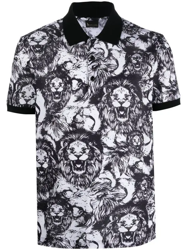 BILLIONAIRE All-over Lion-print Polo Shirt