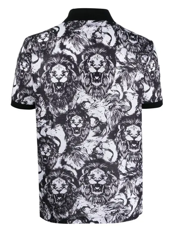 BILLIONAIRE All-over Lion-print Polo Shirt