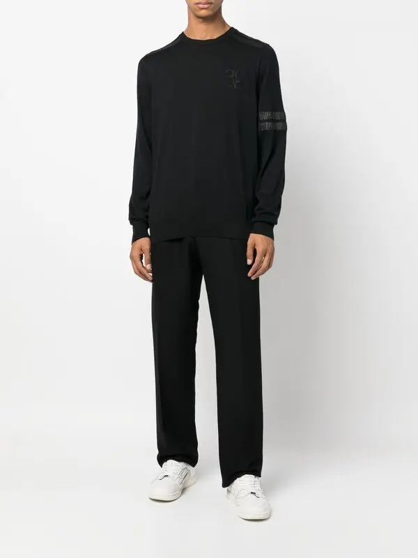 BILLIONAIRE Snakeskin-effect Fine-knit Jumper - Black