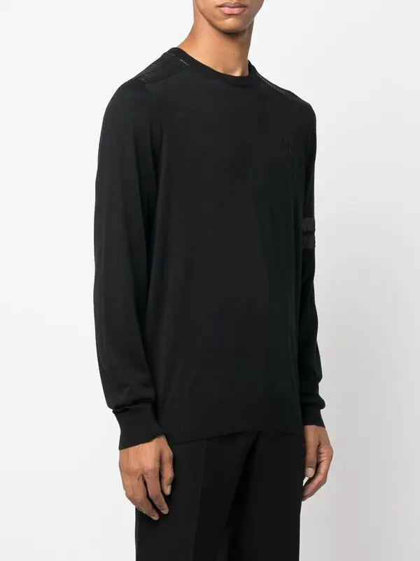BILLIONAIRE Snakeskin-effect Fine-knit Jumper - Black