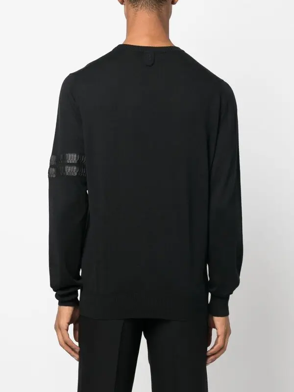 BILLIONAIRE Snakeskin-effect Fine-knit Jumper - Black