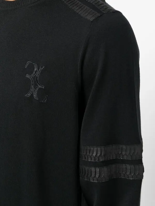 BILLIONAIRE Snakeskin-effect Fine-knit Jumper - Black