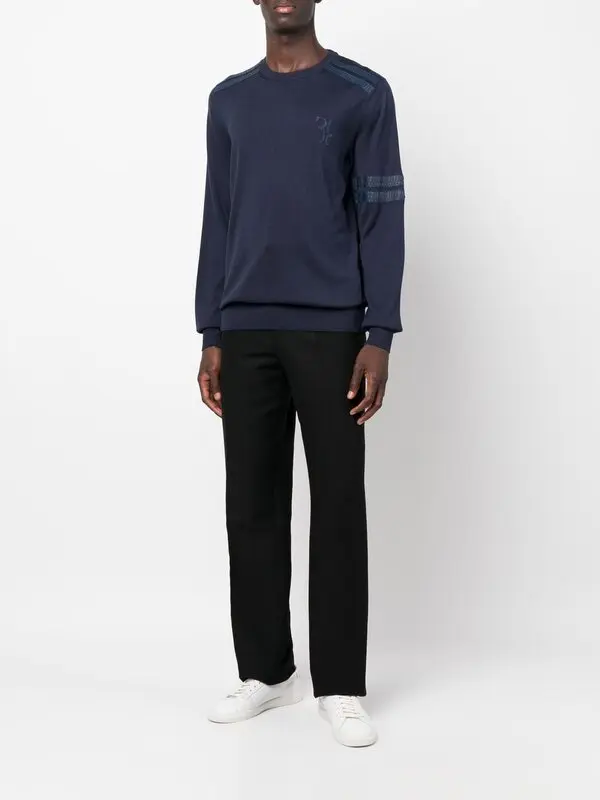 BILLIONAIRE Snakeskin-effect Fine-knit Jumper - Blue